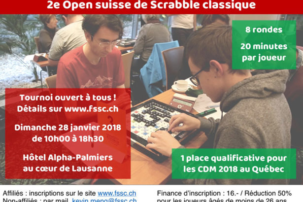 2e Open suisse de Scrabble classique - FSSc - Fédération Suisse de Scrabble