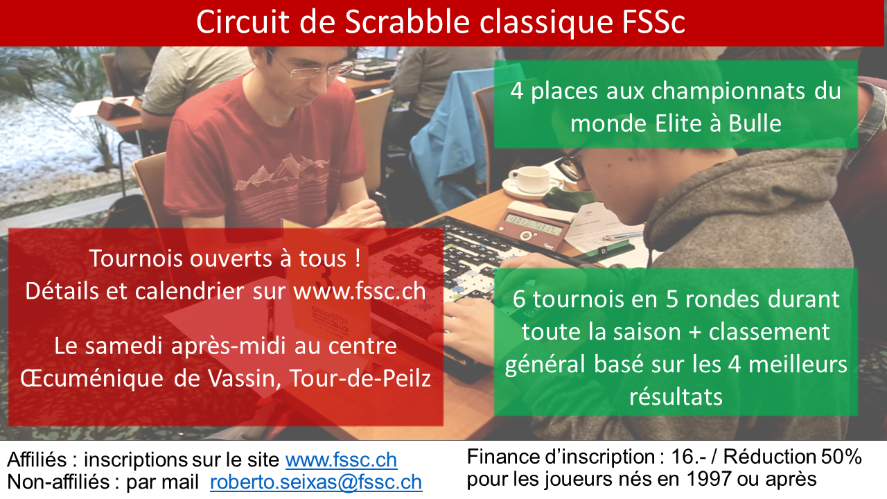 Circuit de Scrabble Classique 2022-2023 - FSSc - Fédération Suisse de Scrabble
